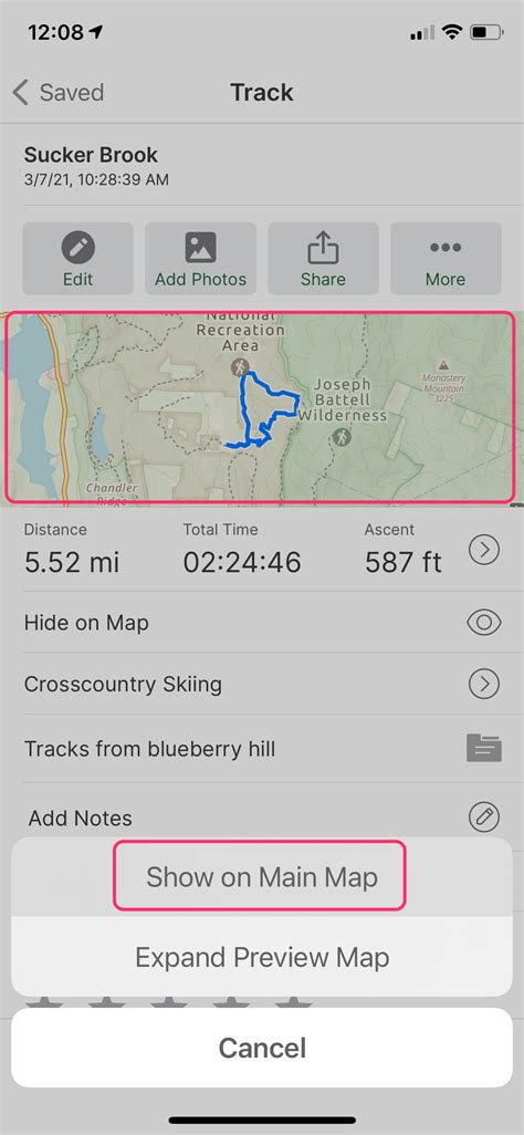 View Saved Data Tracks Routes Waypoints Offline Maps Folders