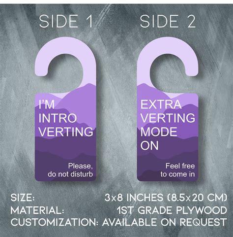 Introvert Door Hanger Do Not Disturb Door Hanger Custom Etsy