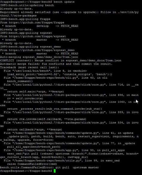 [solved] error for update erpnext frappe forum