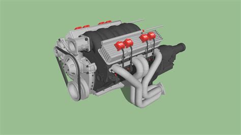 Gm 5 7 Liter V8 Small Block Ls1 Engine 3d Warehouse