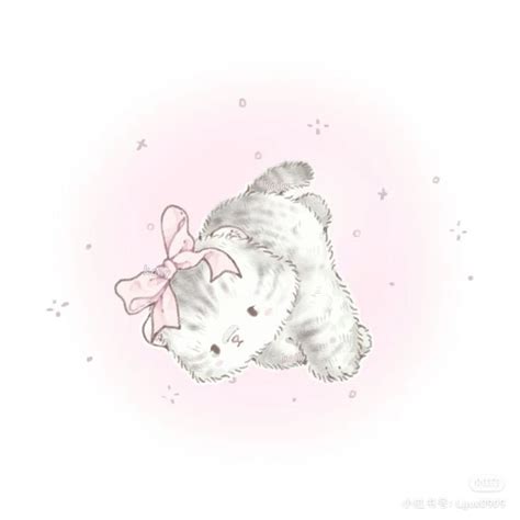 Pink Kitten Drawing Cat With A Bow Drawing
