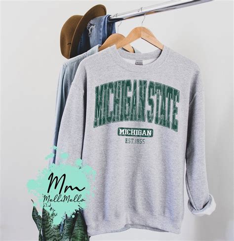 Vintage Michigan State Sweatshirt Michigan State Fan Crewneck