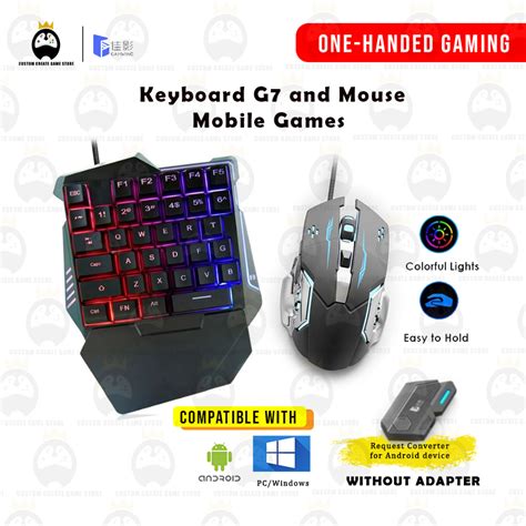 Single One Hand Gaming Keyboard Gaming Mouse Combo For Ios Android Pc