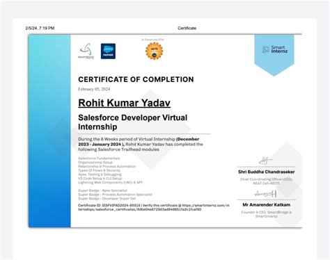 Successfully Completed Salesforce Aicte Program Rohit Roy Posted On The Topic Linkedin