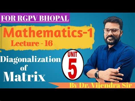 Lec Diagonalization Of Matrix YouTube