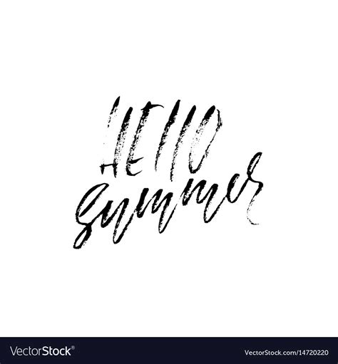 Hello Summer Hand Drawn Lettering Isolated Vector Image