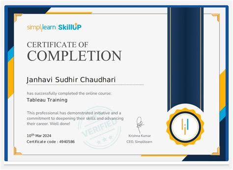 Janhavi Sudhir Chaudhari On Linkedin Certificate Tableautraining
