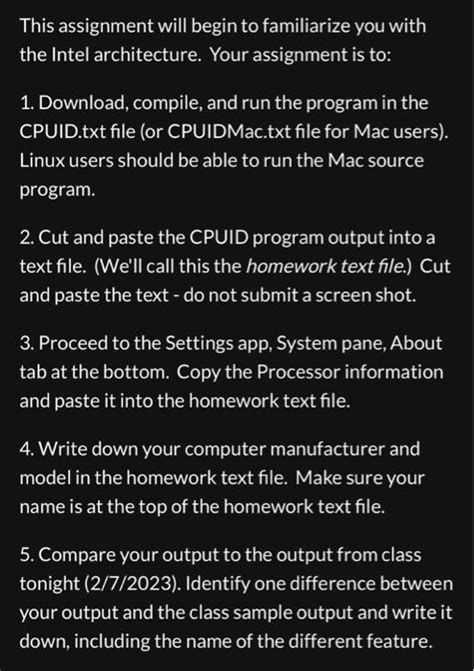 Solved ```c Cs516week1cpuid Sample Cpuid Program For