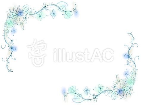 フレーム花、青イラスト／無料イラストなら「イラストac」