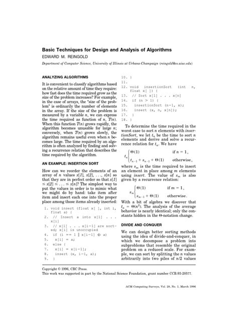 Basic Techniques For Design And Analysis Of Algorithms Pdf Mathematical Optimization Time