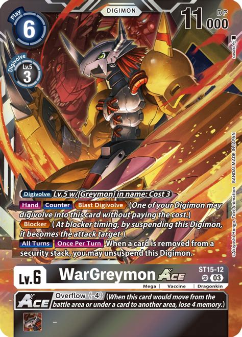 Wargreymon Ace Starter Deck 15 Dragon Of Courage Digimon Card Game