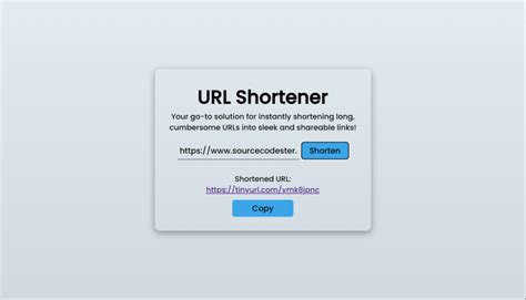Url Shortener Using Html Css And Javascript With Source Code Sourcecodester