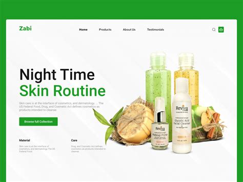 Skin Care Products Website By Jahanzaib Hanif On Dribbble