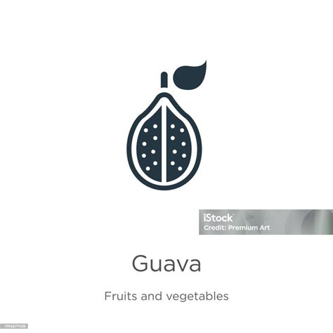 구아바 아이콘 벡터입니다 흰색 배경에 고립 된 과일과 야채 컬렉션에서 트렌디 한 평면 구아바 아이콘 벡터 일러스트는 웹 및 모바일 그래픽 디자인 로고 Eps10에 사용할 수