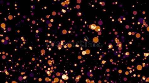 Loop Orange Purple Bokeh Particles Flow To Top Right Background Stock