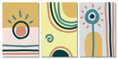 Set Of Stylish Templates With Organic Abstract Shapes And Lines In Nude