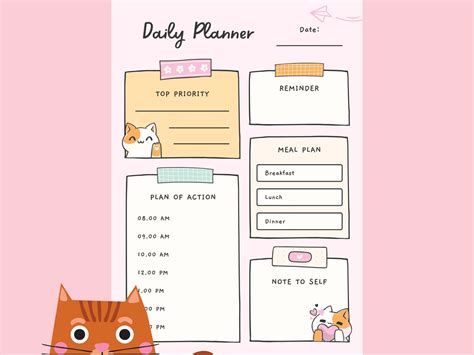 Cute Daily Planner Printable Printable Planner Planner Set Etsy