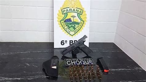 Indivíduo em posse de pistola e munições é preso pelo Pelotão de Choque
