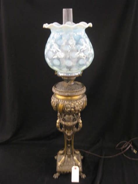 Victorian Banquet Lamp By Miller Opalescent Coin Mar 03 2012