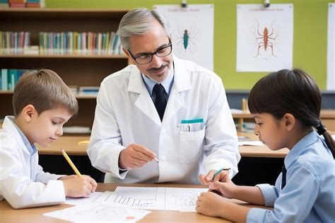 Premium Photo Create A Flatstyle Illustration Of A Teacher Explaining