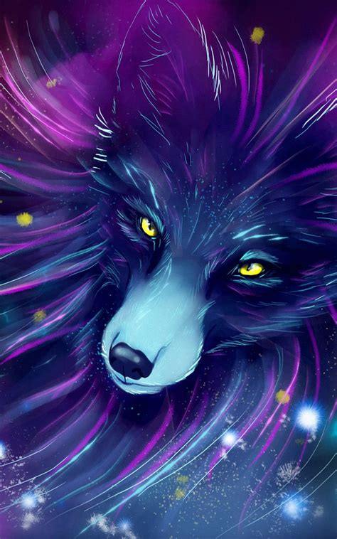Download Cool Animated Ethereal Galaxy Wolf Wallpaper