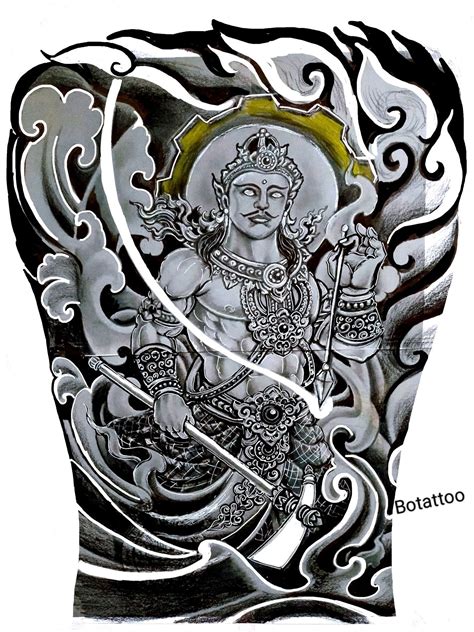 พระวิษณุ รอยสักแขนญี่ปุ่น ศิลปะลวดลาย รอยสักมังกร