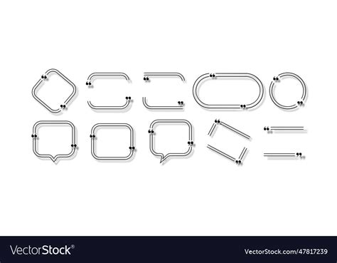 Quote Box Frames Set Isolated Bubble Speech Vector Image