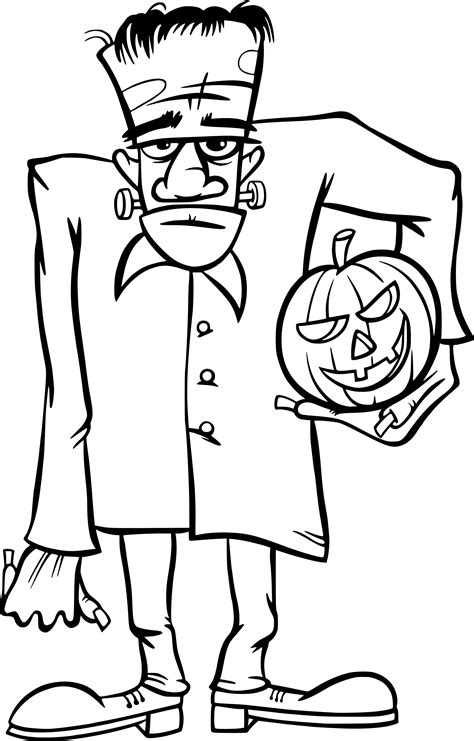 Coloriage Frankenstein Halloween à Imprimer