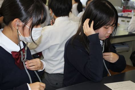 中学3年 理科s 「聴診器を使って心音を聞く」 ～交感神経で拍動促進！～ 尚学館中学校・高等部