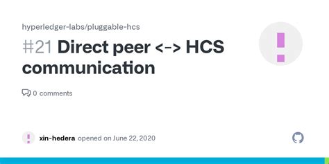 Direct Peer Hcs Communication · Issue 21 · Hyperledger Labspluggable