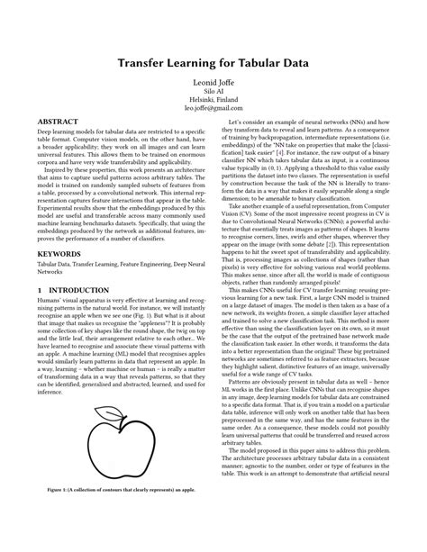 Pdf Transfer Learning For Tabular Data