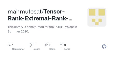 Github Mahmutesat Tensor Rank Extremal Rank Metric Codes This