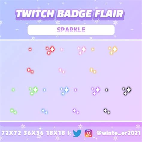 Twitch Sub Badge Flair Sparkle Kawaii Streamer Bit Etsy