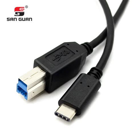 1m Printer Cable Usb Type C To Printer Usb 3 0 B Cable For Canon Epson Hp Samsung Printer Cord