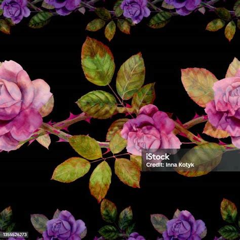 장미 꽃 모티브추상 벽지 매끄러운 패턴 벽지 인쇄된 자료 표지판 포스터 엽서 포장을 사용하십시오 수채화에 대한 스톡 벡터 아트 및 기타 이미지 Istock