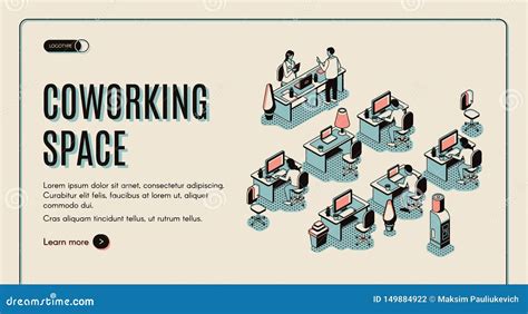 Coworking Space Icon Set Collaborative Line Style Collection For Shared