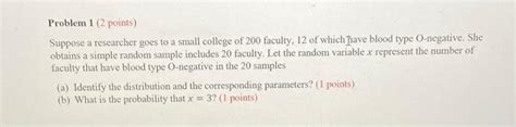 Solved Problem 1 2 Points Suppose A Researcher Goes To A