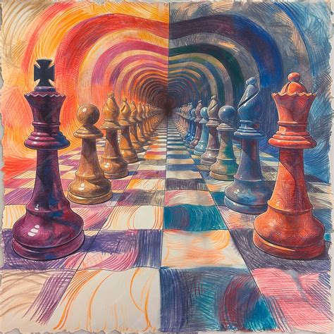 Абстрактные шахматные фигуры в стиле цифрового искусства Ai сгенерированное изображение
