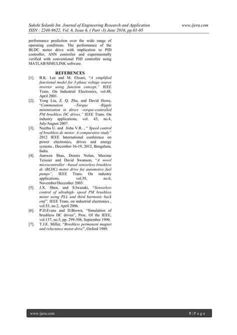 Brushless Dc Motor Drive During Speed Regulation With Artificial Neural Network Controller Pdf