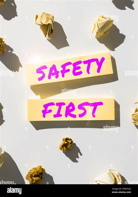 Writing Displaying Text Safety First Conceptual Photo Avoid Any