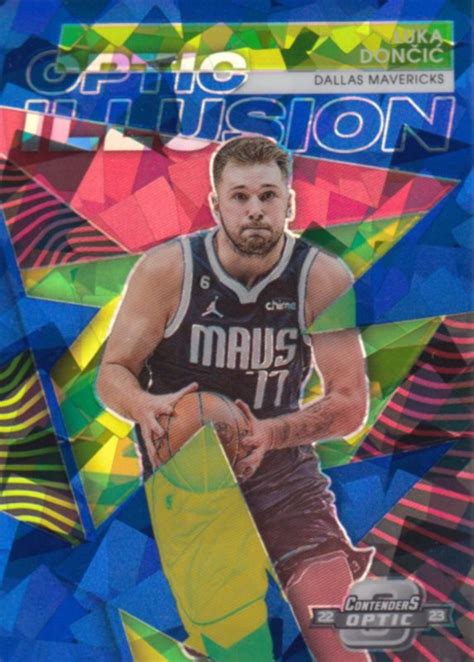 Luka Doncic 2022 Contenders Optic 5 Optic Illusion Blue Cracked Ice