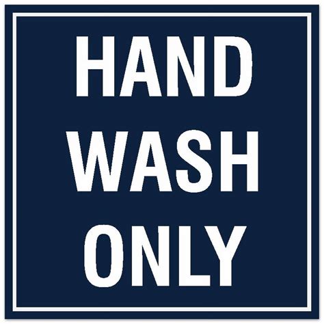 Signs Bylita Square Hand Wash Only Sign Easy Installation Durable