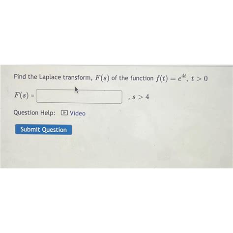 Solved Find The Laplace Transform F S ﻿of The Function