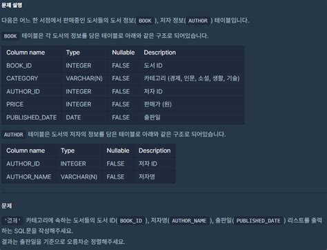 [프로그래머스] 조건에 맞는 도서와 저자 리스트 출력하기 [sql join]
