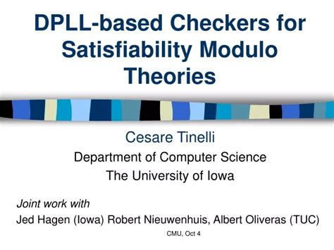 ppt dpll based checkers for satisfiability modulo theories powerpoint