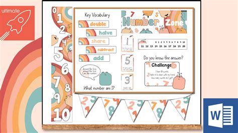 Teachers Pet Pastel Rainbow Numbers Area Classroom Display Pack