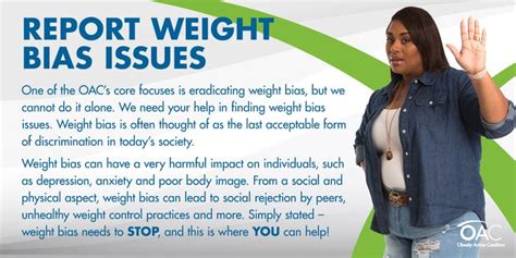 Let S Stop Weight Bias Take OACAction And Report Weight Bias Issues Weight Weight Control