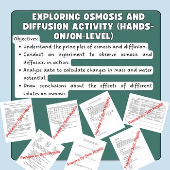 Exploring Osmosis And Diffusion Activity Hands On On Level By Seth Rojello