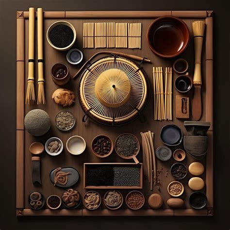 Premium Photo A Set Of Japanese Soba Noodle House Soba Making Tools