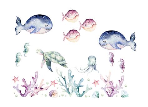 Naklejki na ścianę OCEAN rafa koralowa ryby żółw Allegro pl